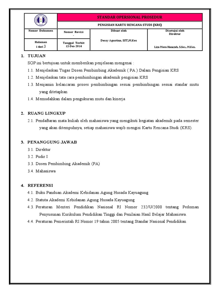 Sop Pengisian Krs | PDF