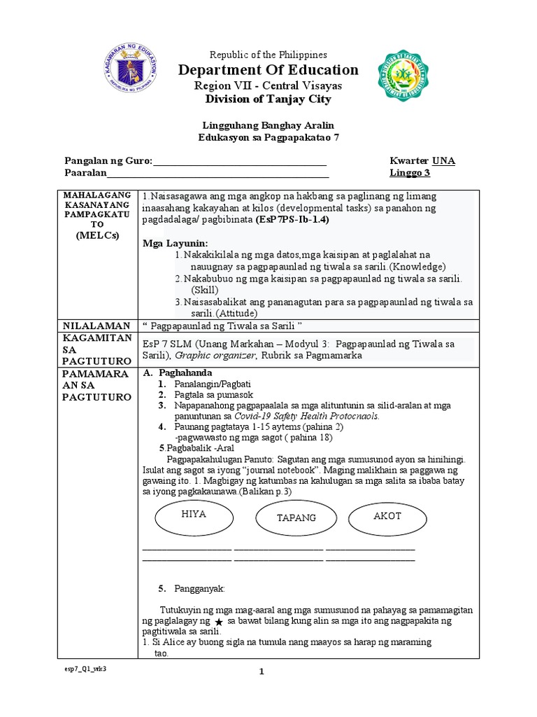EsP7 LP Q1 WK3 | PDF