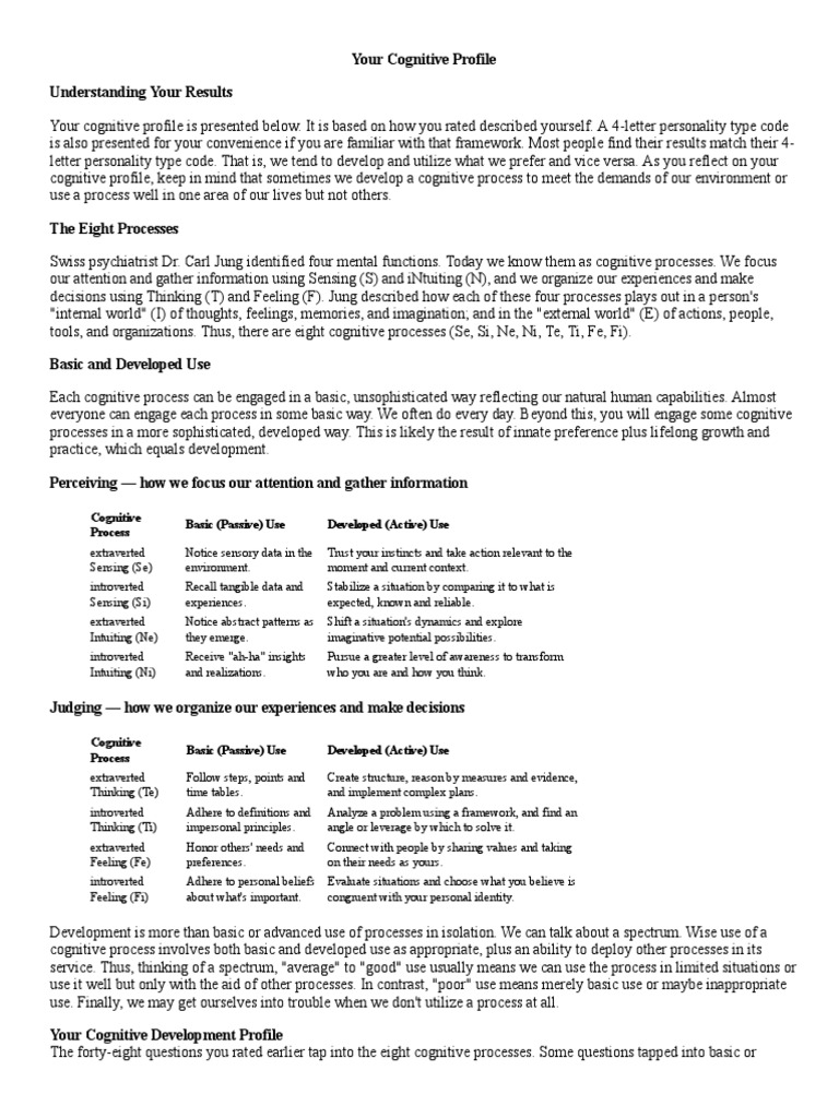 Keys 2 Cognition - Cognitive Processes | PDF | Extraversion And ...