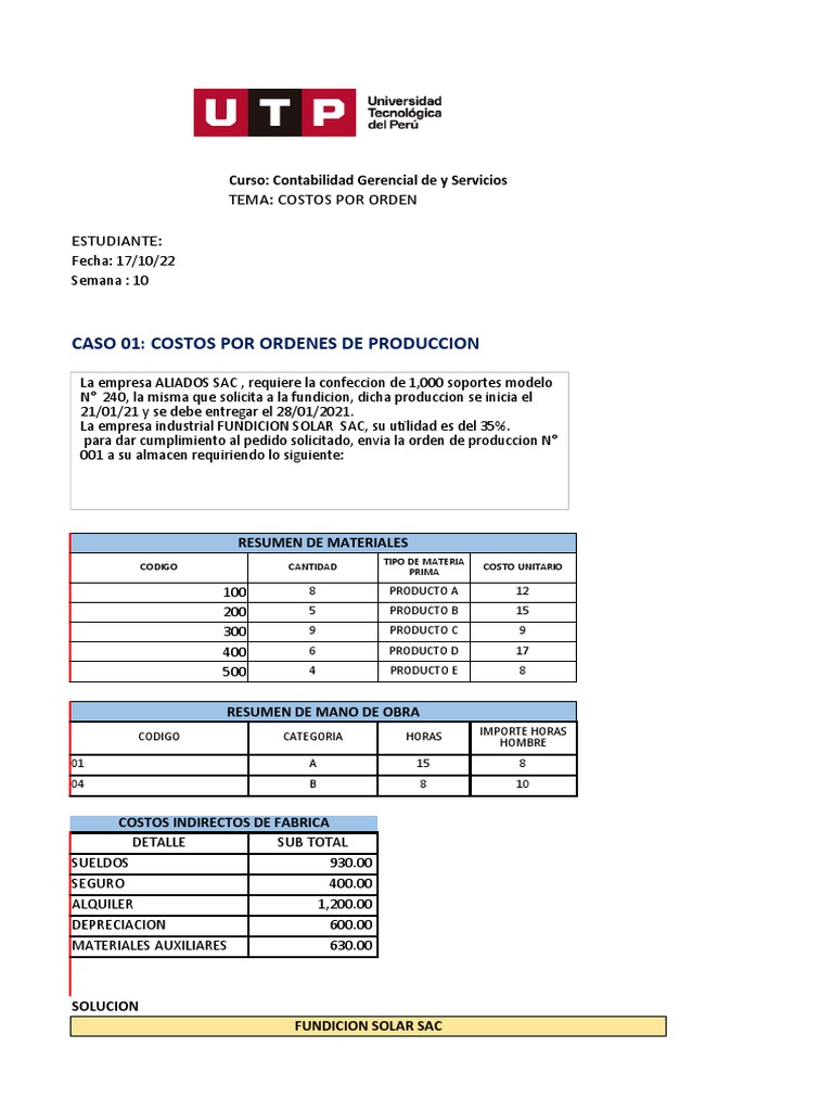 s10.s1 Ejercicios Semana 10 - A | PDF | Negocios económicos | Economias