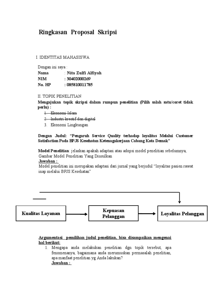 Ringkasan Proposal Skripsi | PDF