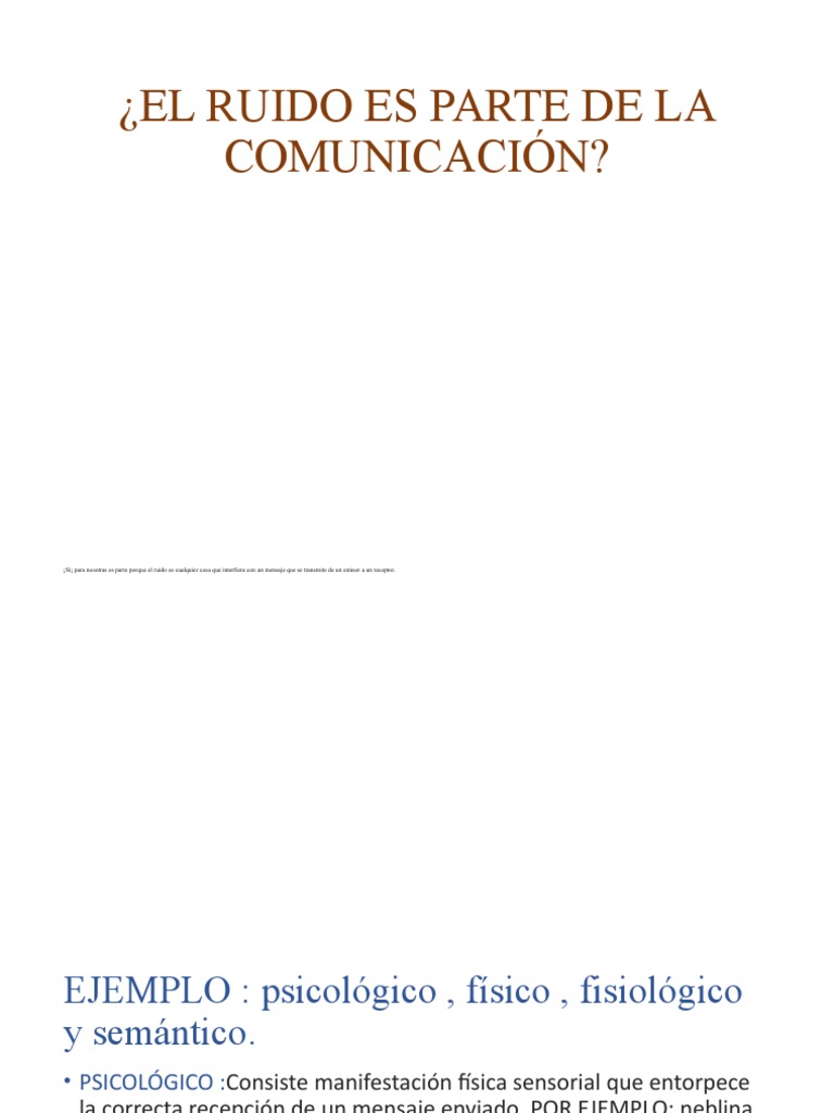 El Ruido Es Parte de La Comunicación | PDF | Relaciones personales ...