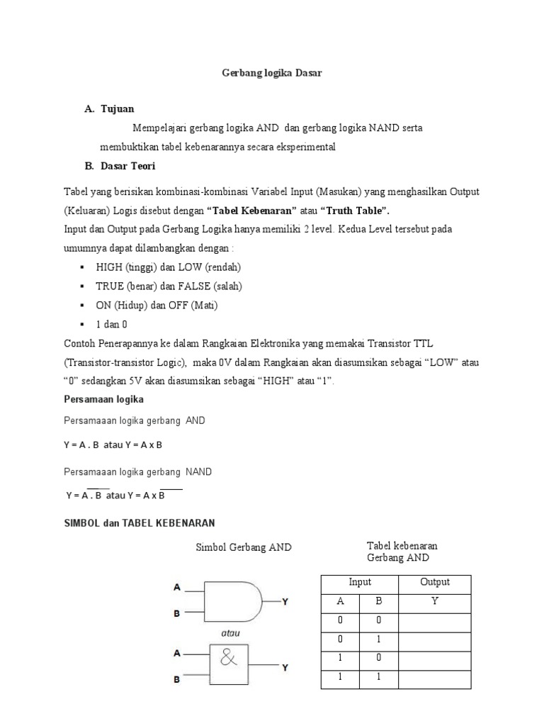 Gerbang Logika Dasar | PDF