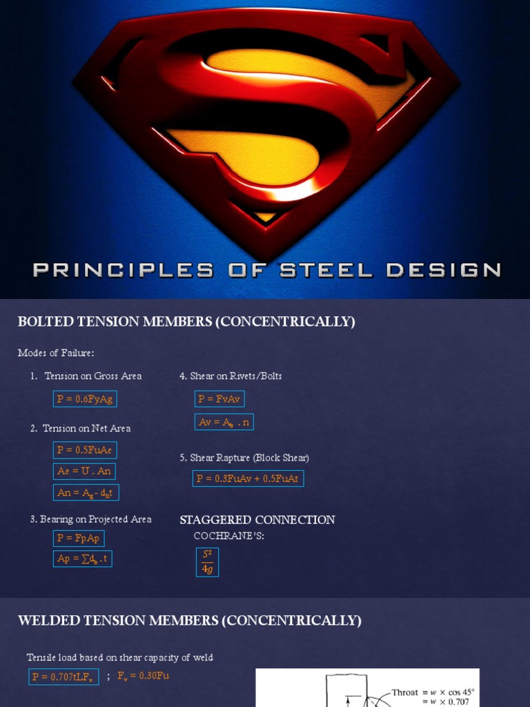 Steel Design Principles for Tension Members | PDF