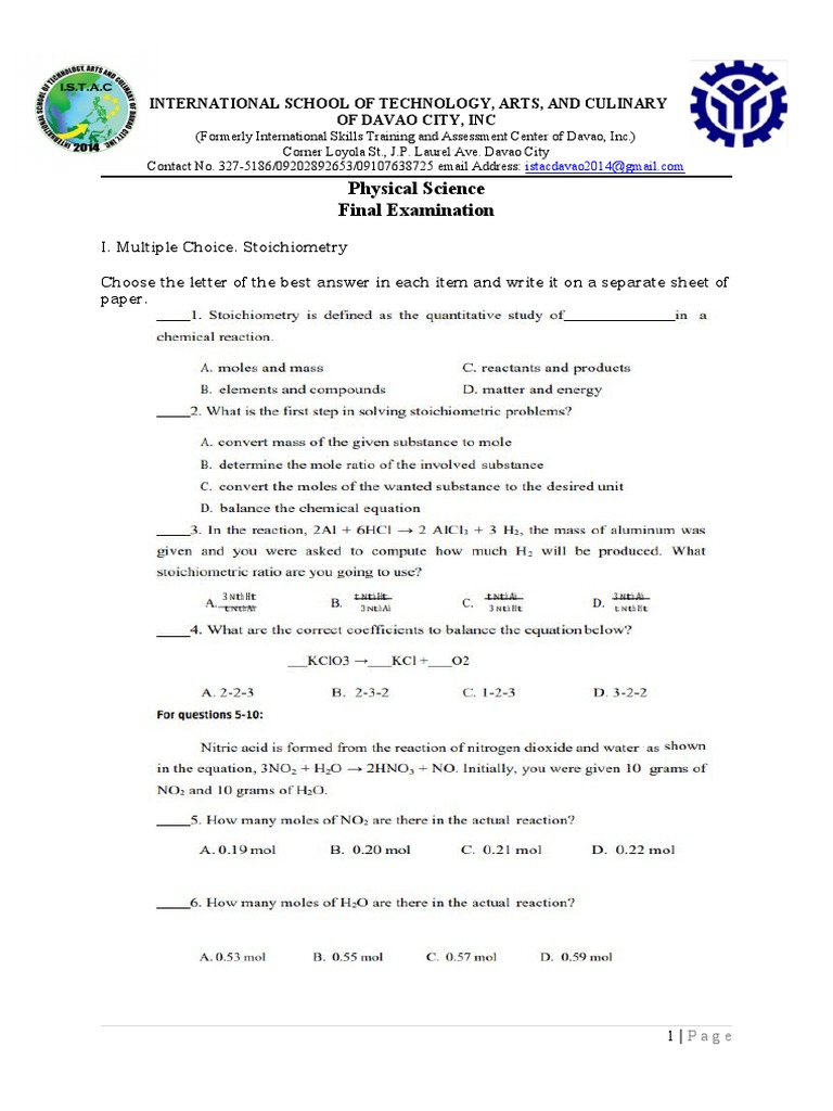 Final Exam - Phy Science | PDF