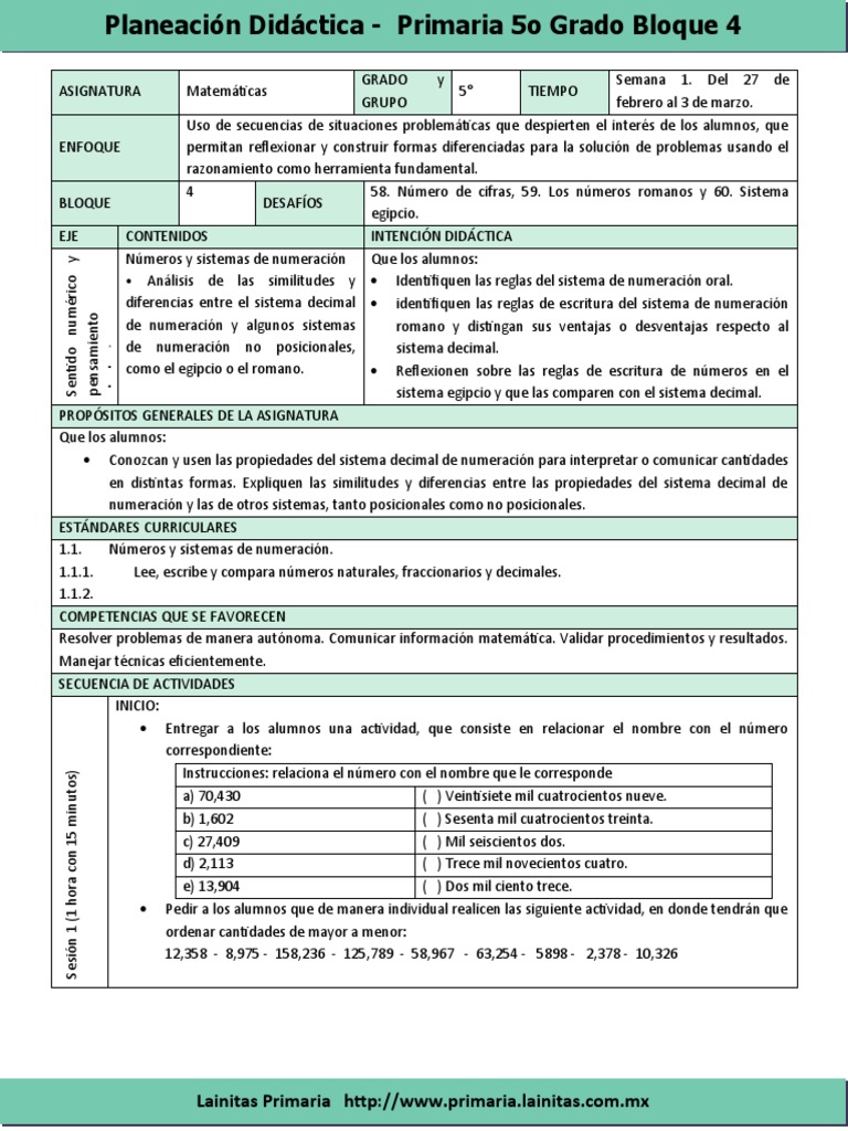Plan 5to Grado - Bloque 4 Matemáticas (2016-2017) | PDF | Números | División (Matemáticas)