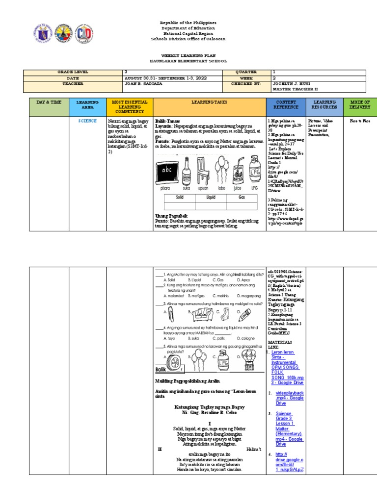 Wlp-Science 3-Q1-Week 2 | PDF
