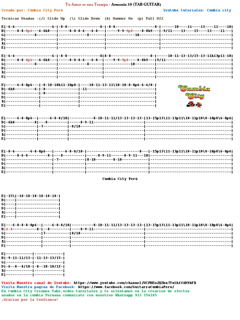 Tu Amor Es Una Trampa - Armonia 10 (Tablatura de Guitarra) | PDF