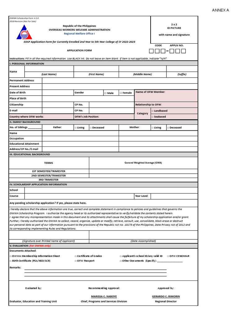 CE EDSP APPLICATION FORM - XLSX AppForm General2 | PDF | Government ...