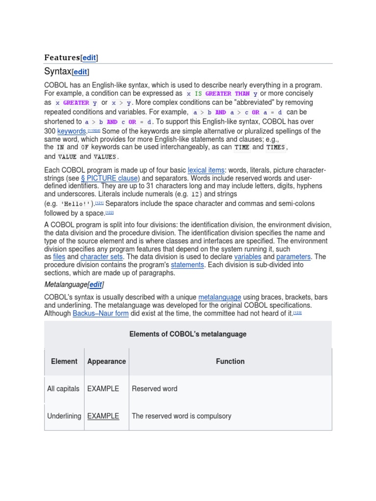 An Overview of the Syntax and Structure of COBOL Programs | PDF ... An Overview of the Syntax and Structure of COBOL Programs | PDF ...