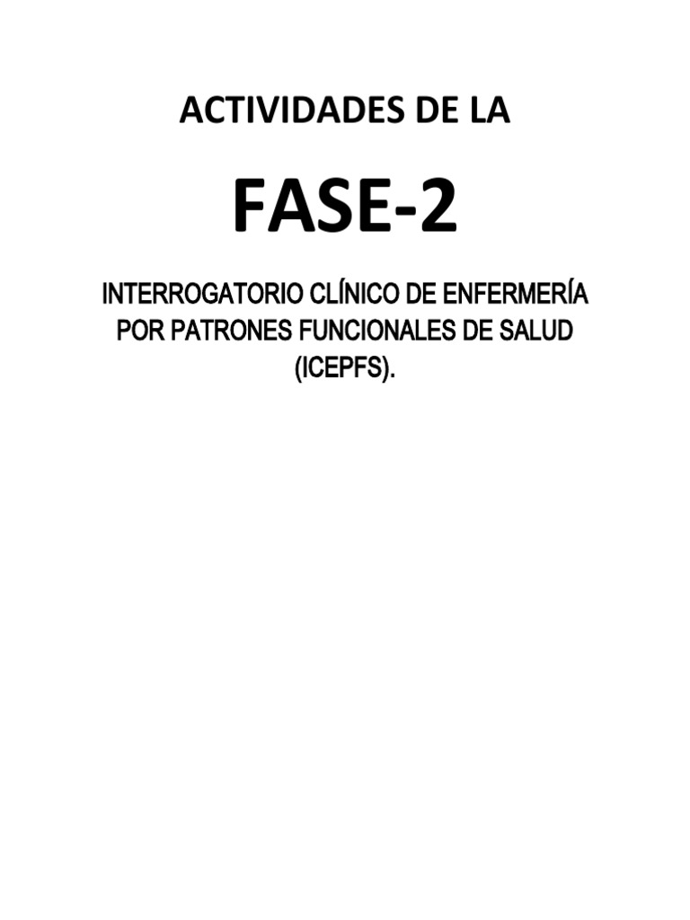 Actividades de La Fase 2 Valoracion | PDF | Historial médico ...
