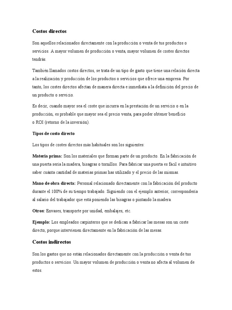 Clasificación de Costos | PDF | Costo | Negocios económicos