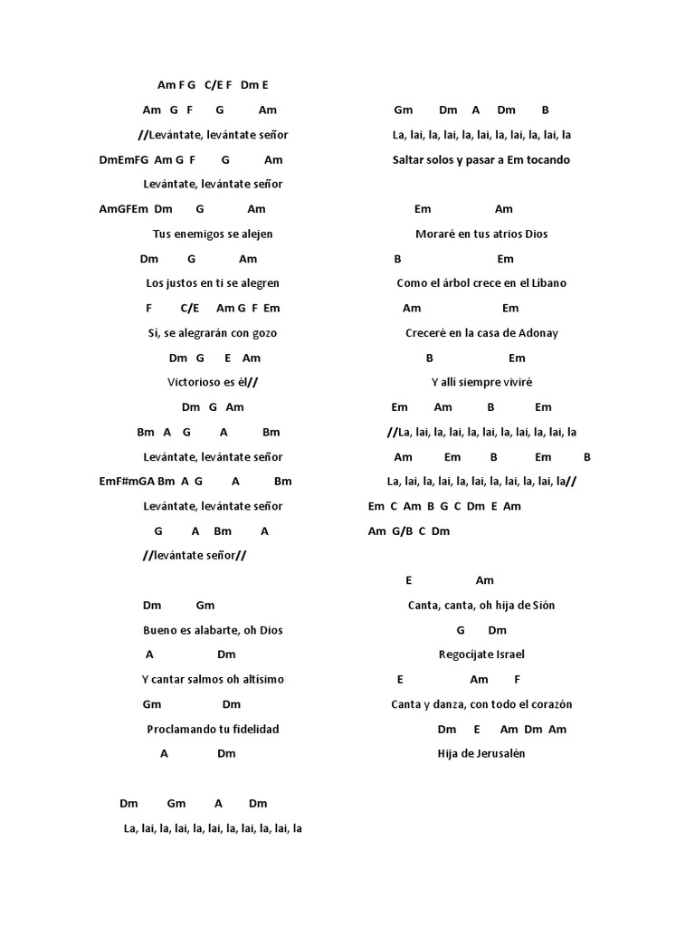 Levantate Señor Medley - Paul Wilbur Acordes | PDF | Himnos Cristianos ...