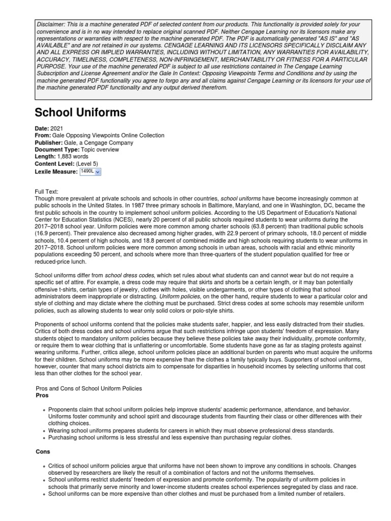 School Uniforms | PDF | Clothing