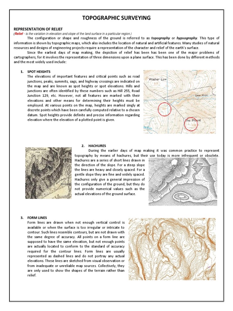 Methods of Relief Representation | PDF | Contour Line | Topography