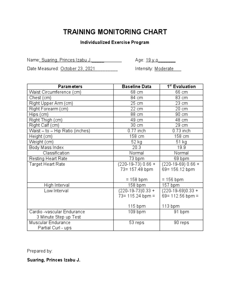 Training Monitoring Chart | PDF