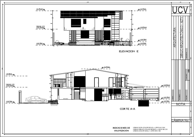 Corte y Elevaciones 1 | PDF