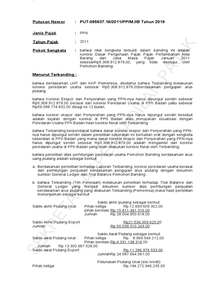 Ris.085637.16 Ok PPN JAN 2011 UJI ARUS PIUTANG | PDF