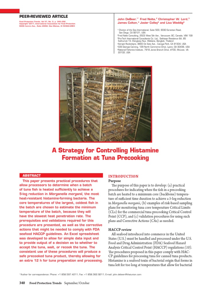 2017 - DeBeer, Nolte, Lord, Colton, Colley, Wedding - A Strategy For Control Histamine Formation ...