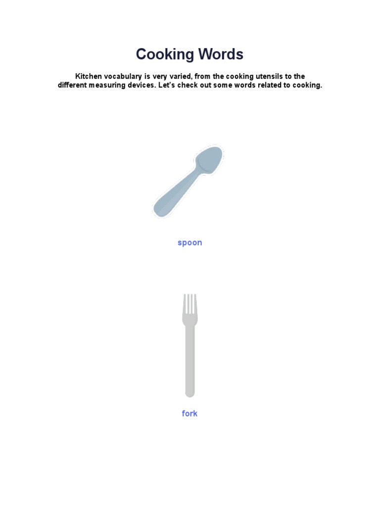 Cooking Words | PDF