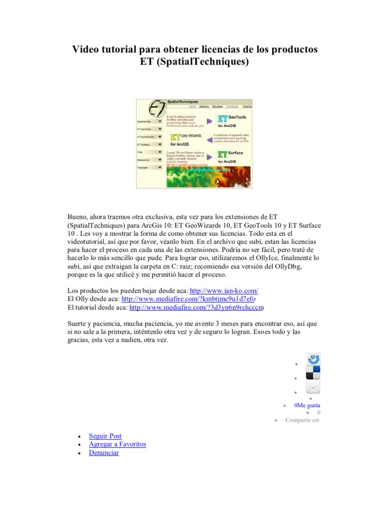 Video Tutorial para Obtener Licencias de Los Productos ET | PDF