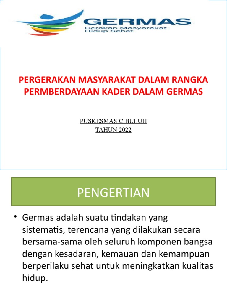 Pemberdayaan Kader dalam Germas 2022 | PDF | Kesehatan Holistik