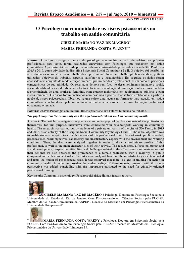 48387-Texto Do Artigo-751375178833-1-10-20190911 | PDF | Psicologia | Sociologia