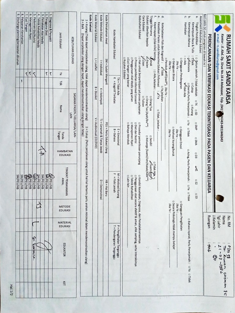 Akp 3 Ep A (Perencanaan Verifikasi Edukasi) | PDF