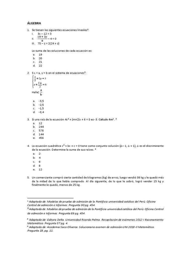 Simulacro 3 | PDF | Ecuaciones | Matemáticas