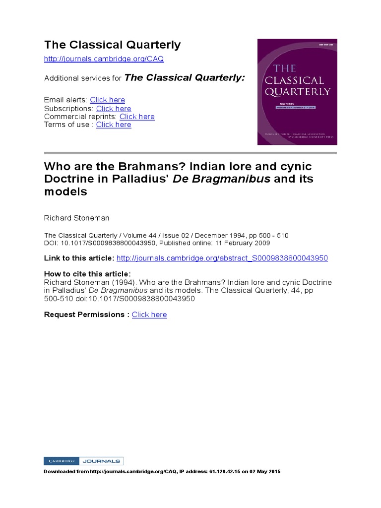 Who Are The Brahmans Indian Lore and Cynic | PDF | Vegetarianism ...