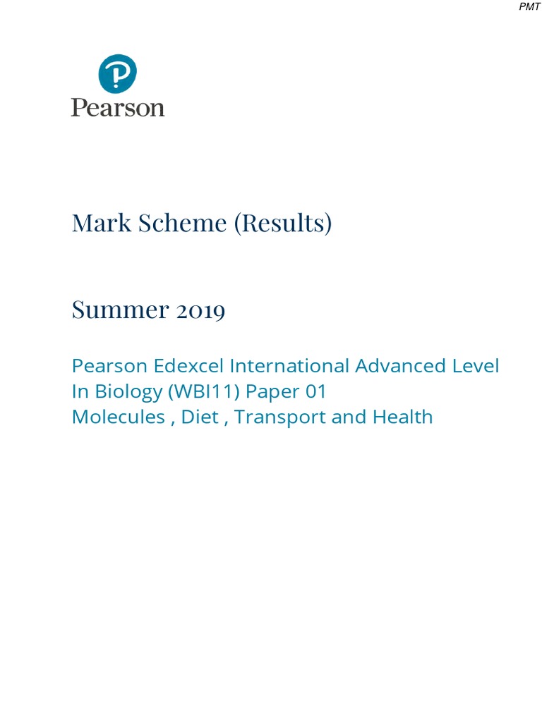 June 2019 (IAL) MS - Unit 1 Edexcel Biology A-Level | PDF | Genetic ...