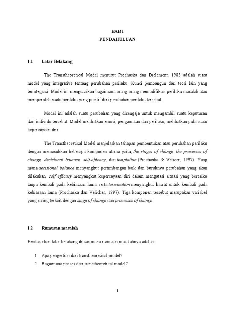 Transtheoretical Model | PDF