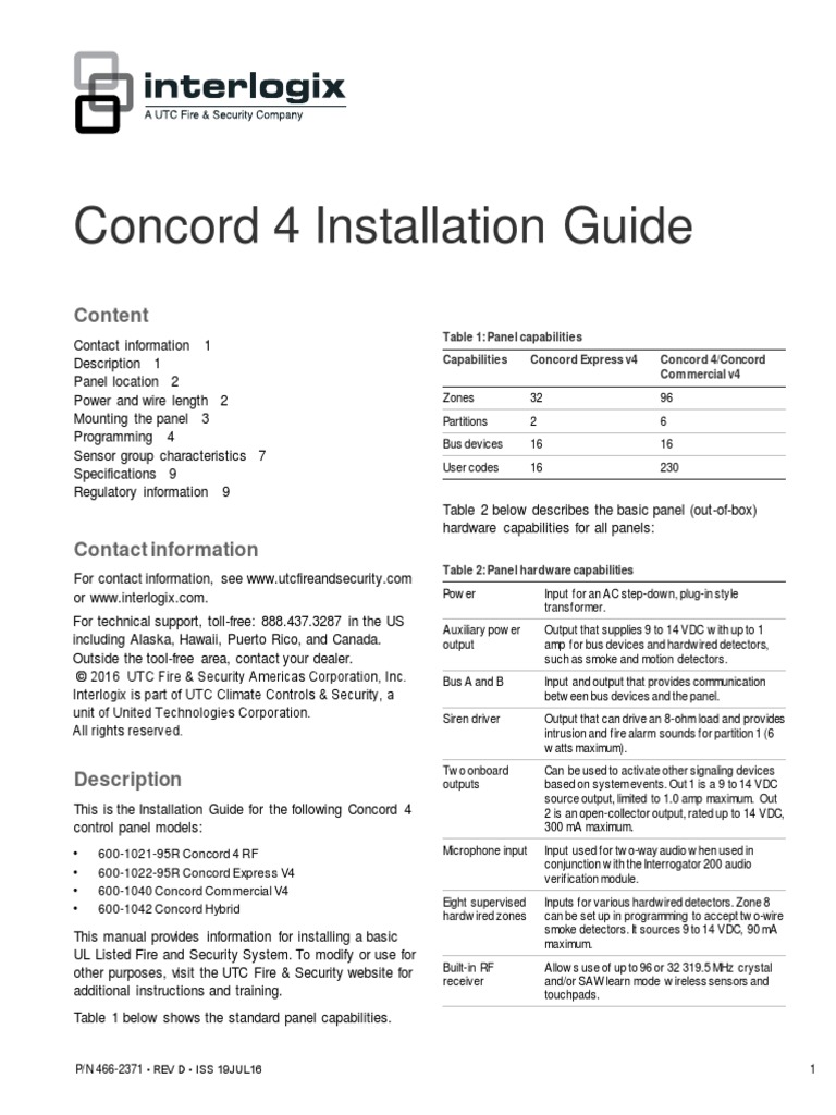 466 2371 D Concord 4 Install Guide | PDF | Menu (Computing) | Security Alarm