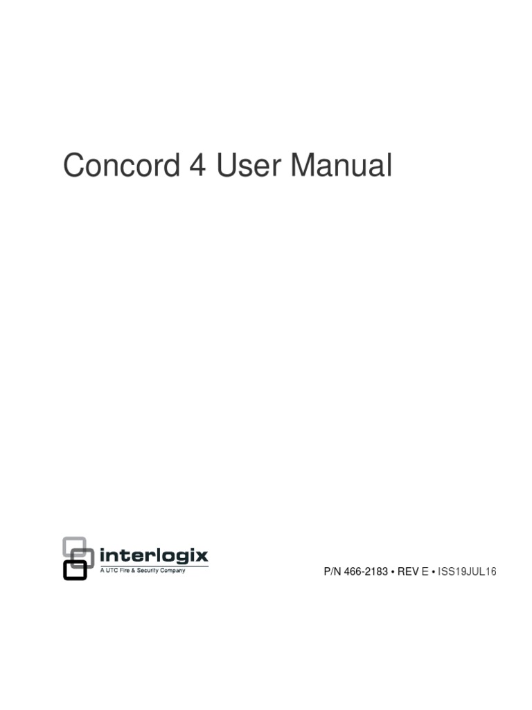 466 2183 e Concord 4 User Manual | PDF | Security Alarm