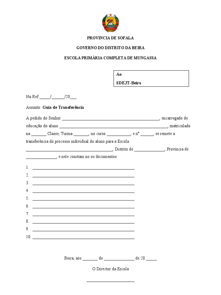 Guia de Transferência | PDF