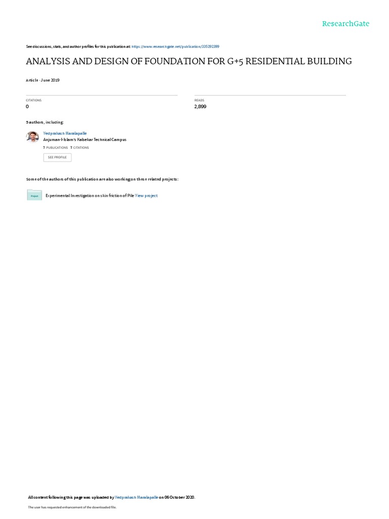 Analysis Designoffoundationfor G5 Residential Building | PDF ...