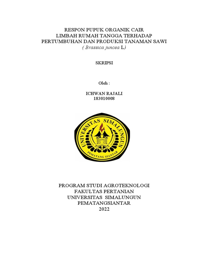 Skripsi Pertanian Usi Ichwan Rajali | PDF