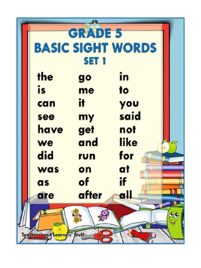 Basic Sight Words 5 | PDF