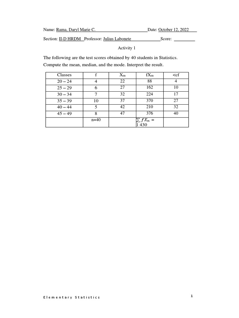 Rama Daryl Marie C. Module 5 Bustat Elestat Act. 1 | PDF | Teaching ...
