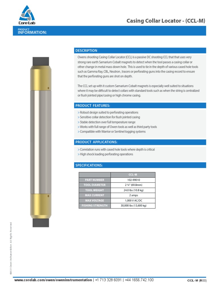 Casing Collar Locator | PDF | Electrical Engineering | Electromagnetism