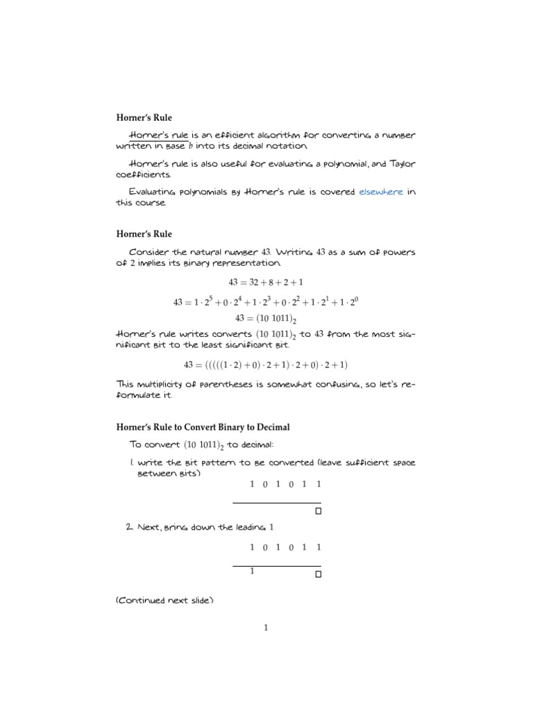 Horners Convert | PDF | Algorithms | Mathematical Logic