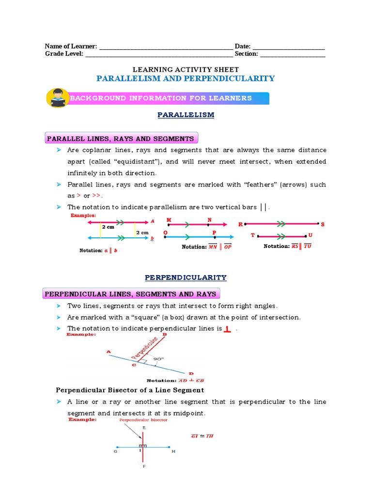LAS in Math 8 (M8GE-IV3-1) | PDF | Perpendicular | Line (Geometry)