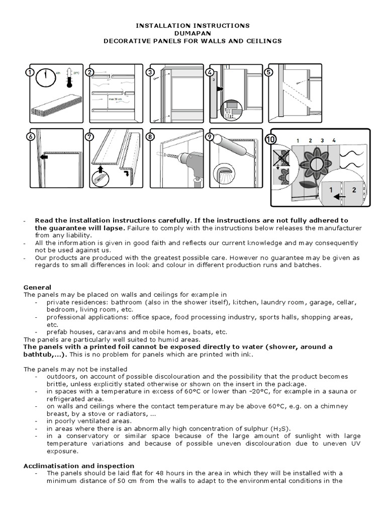 Dumapan Panel Installation Guide | PDF | Shower | Adhesive