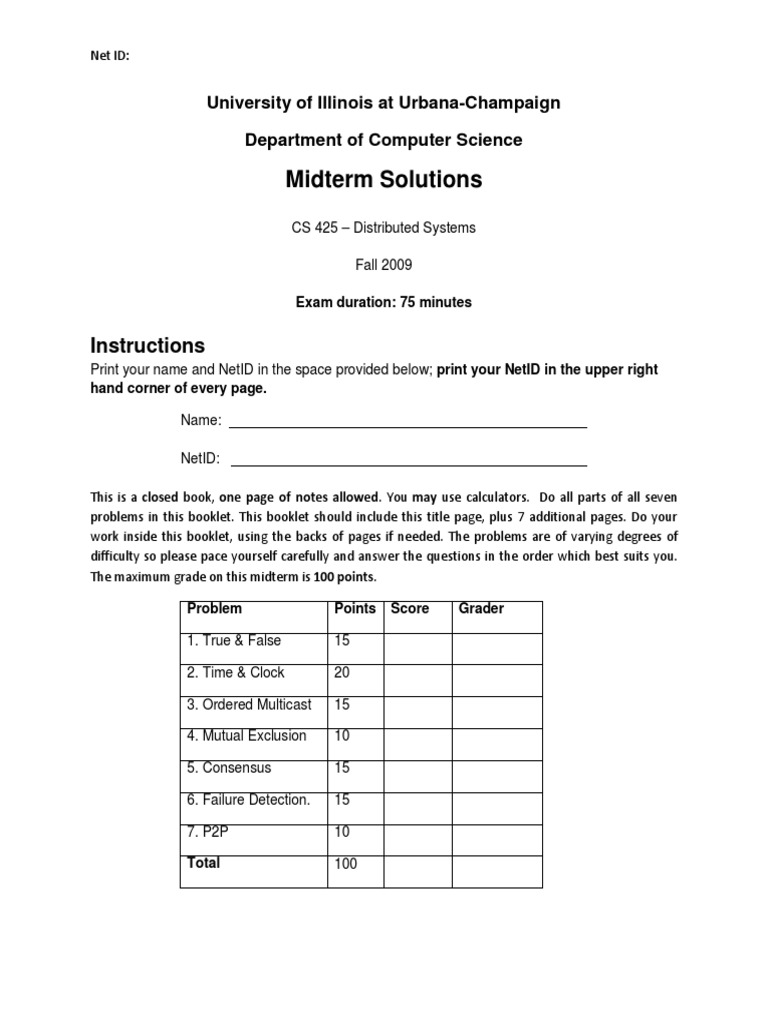 Midterm Solutions | PDF | Peer To Peer | Computer Science