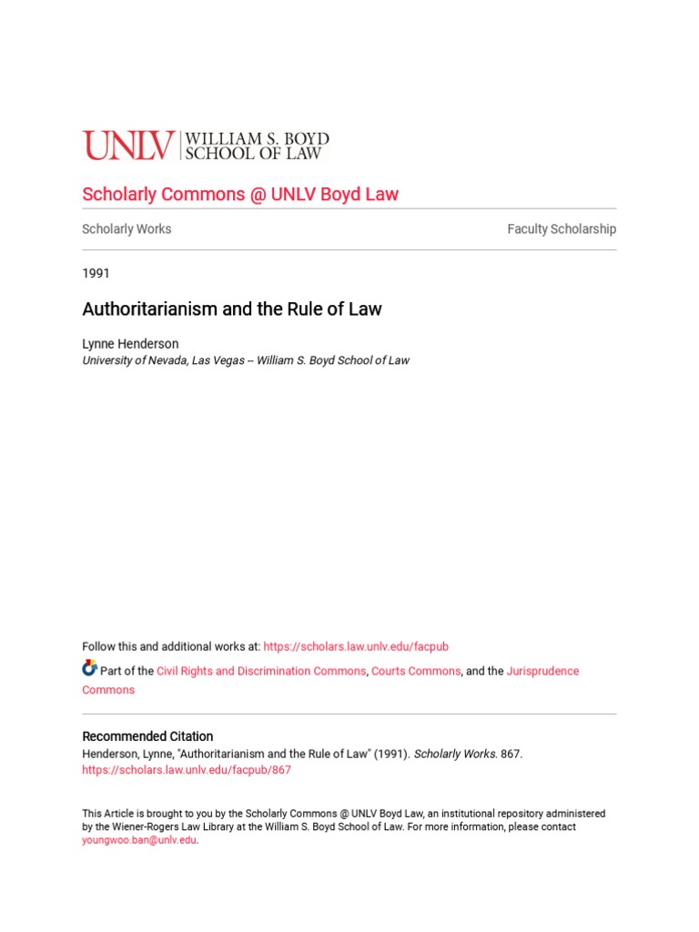 Authoritarianism and The Rule of Law | PDF | Obedience (Human Behavior ...