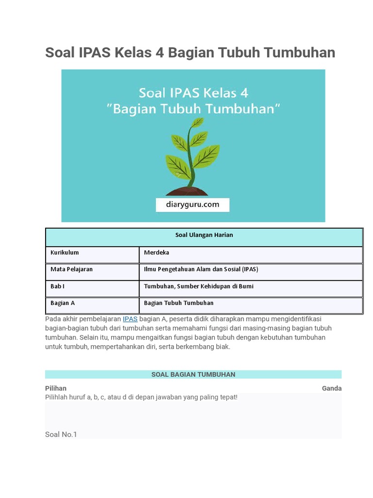 Soal Sumatif Ipas | PDF | Sains & Matematika