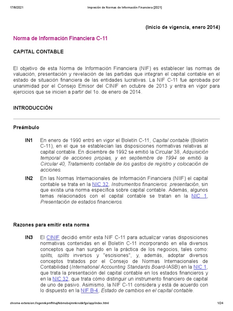 Nif C-11 | PDF | Compartir (Finanzas) | Dividendo