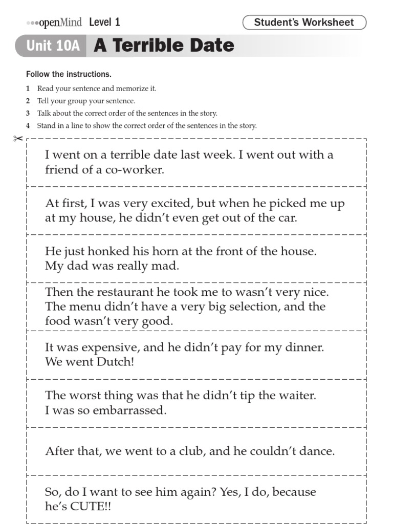 A Terrible Date: Student Worksheet | PDF | Art