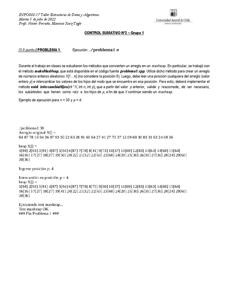 Control 2 | PDF | Estructura de datos de matriz | Programación de computadoras
