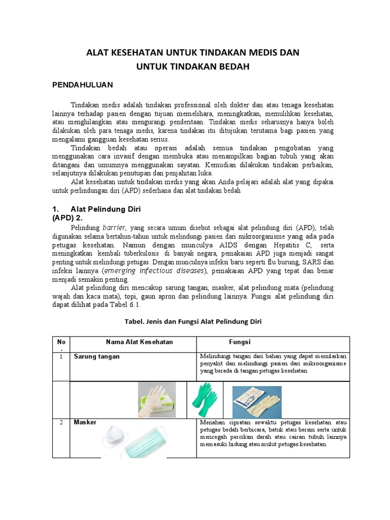 Alat Kesehatan Tindakan Medis Dan Untuk Tindakan Bedah | PDF | Pengembangan Diri | Sains ...